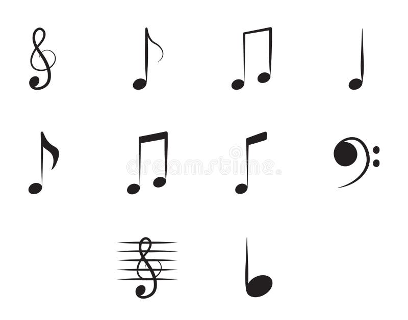 Music notes icons signs stock illustration. Illustration of icon - 82401327