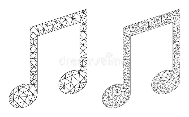 Music Notes Icons - Vector Triangle Mesh Stock Vector - Illustration of ...
