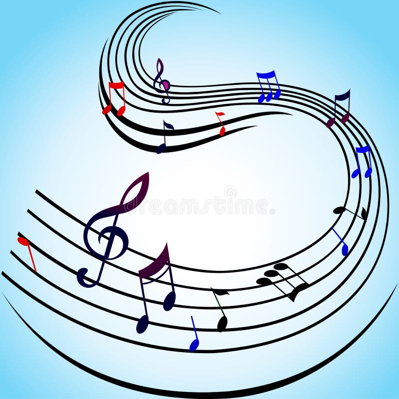 Black Music Notes in Purple and Violet Banner Background Stock ...