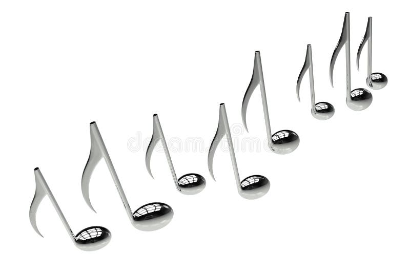 Chrome Music Notes stock illustration. Illustration of 300dpi - 3510358