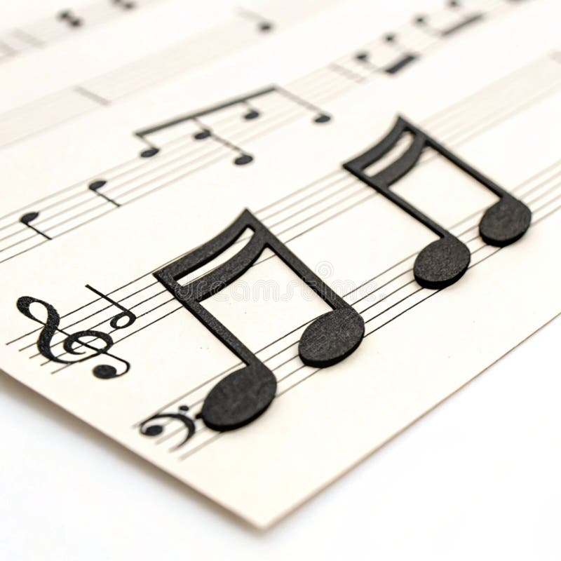 Music Notes Isolated on White Background Stock Illustration ...
