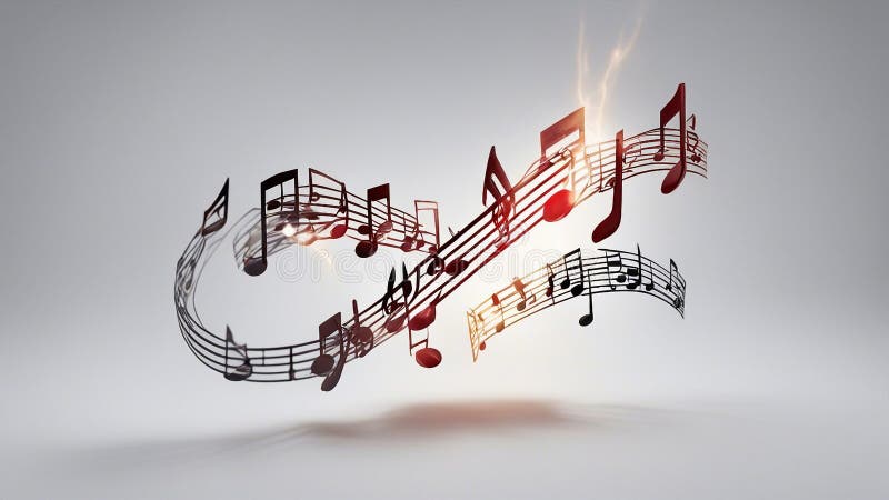 Music Notes Lightning a White Background with Various Music Notes and ...