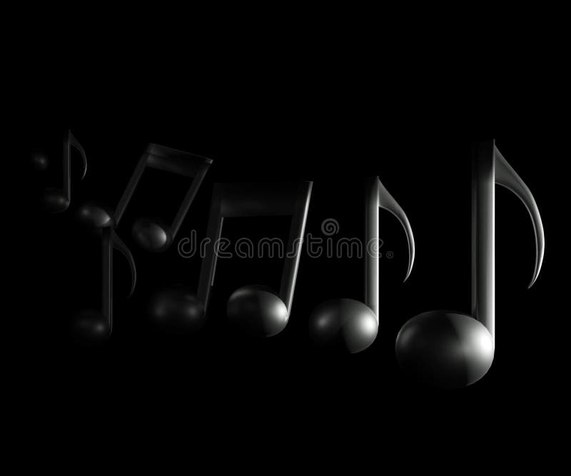 Music Notes in the Low Light Environment Stock Illustration ...