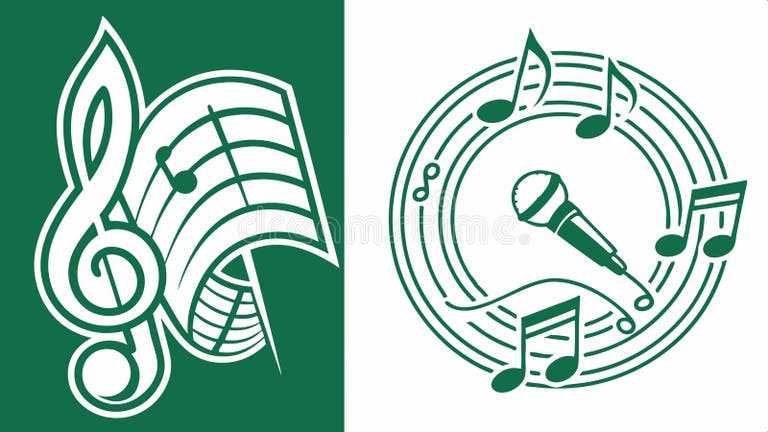 Music Notes Microphone Vector, Audio Art Design, Sound Recording ...