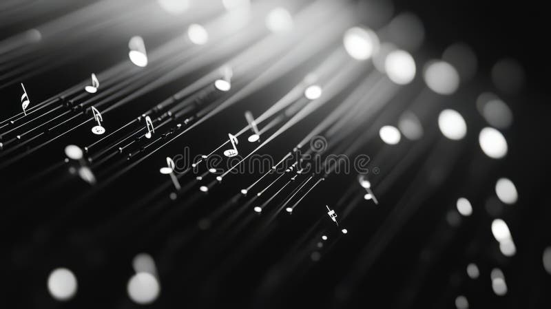 Music Notes Minimalist,black Background Stock Illustration ...