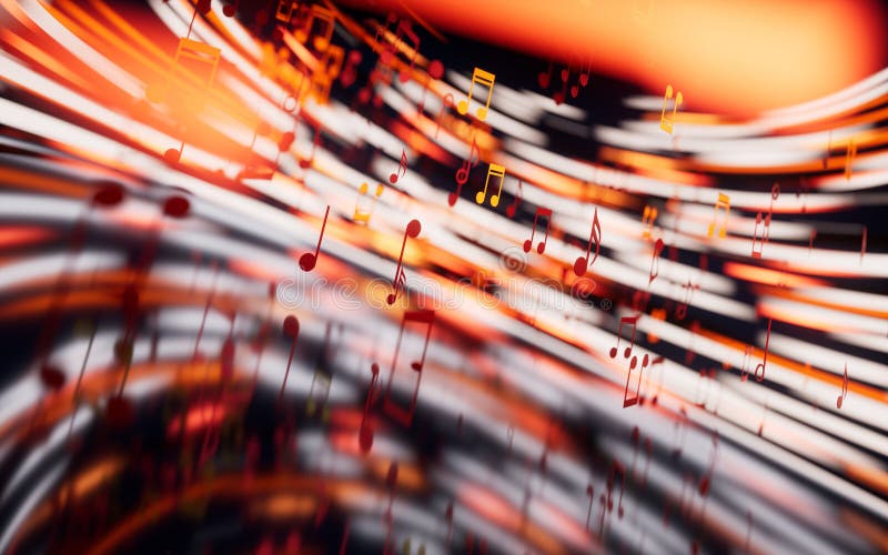 Music Notes, Musical Tunes, 3d Rendering Stock Illustration ...