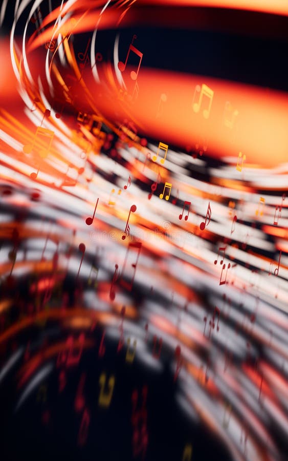 Music Notes, Musical Tunes, 3d Rendering Stock Illustration ...