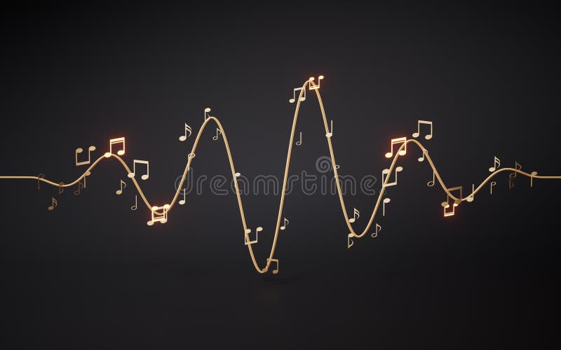 Music Notes, Musical Tunes, 3d Rendering Stock Illustration ...