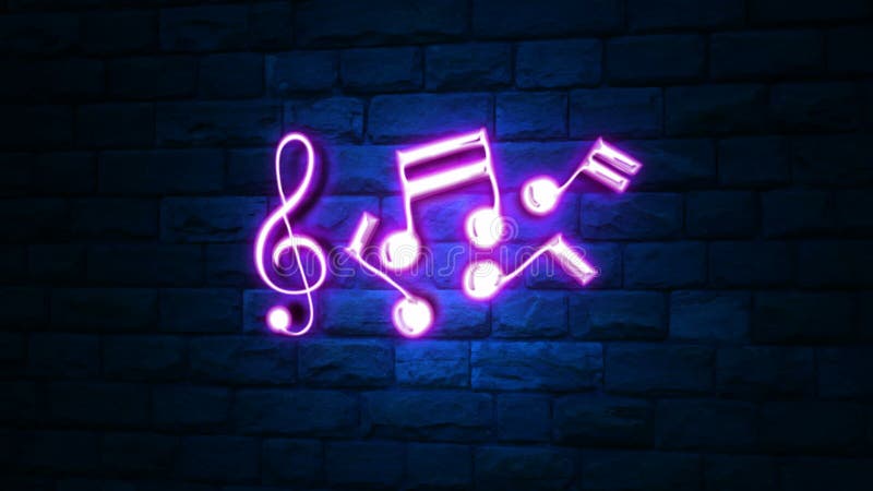 Music Notes Neon Light stock footage. Video of illuminated - 80771730