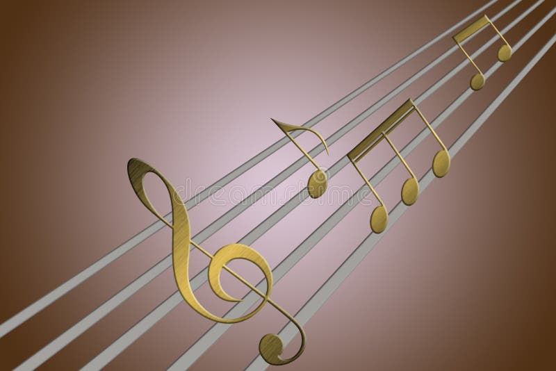 Music Notes Playing in Some Guitar Strings Stock Illustration ...