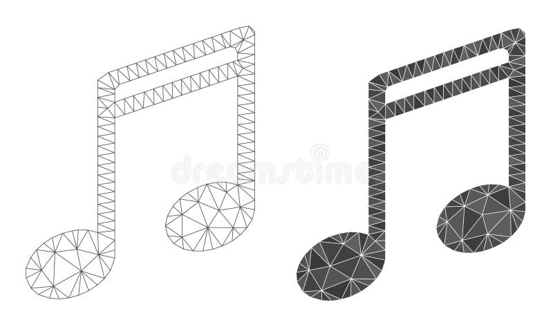 Music Notes Polygonal and Mesh Icon Stock Illustration - Illustration ...