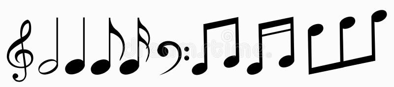Music Notes Sample Set stock illustration. Illustration of graphic ...