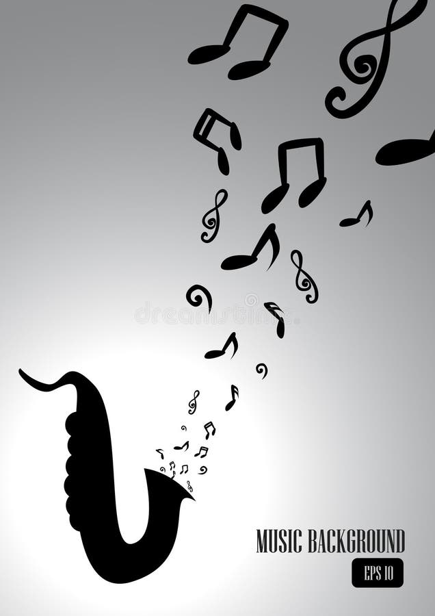 Music Notes and Saxophone with Space for Background Stock Vector ... Music Notes and Saxophone with Space for Background Stock Vector ...