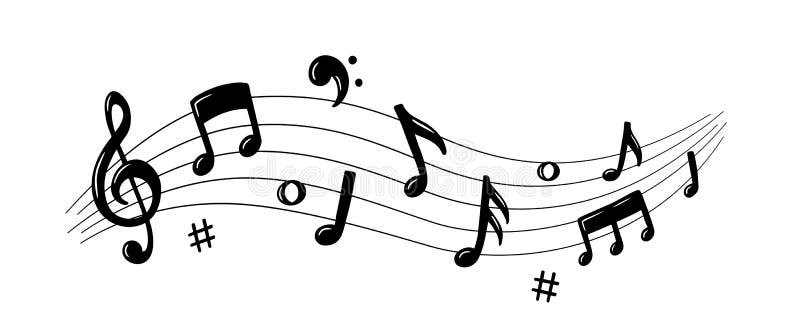 Music Notes on Scale. Music Vector Stock Vector - Illustration of icon ...