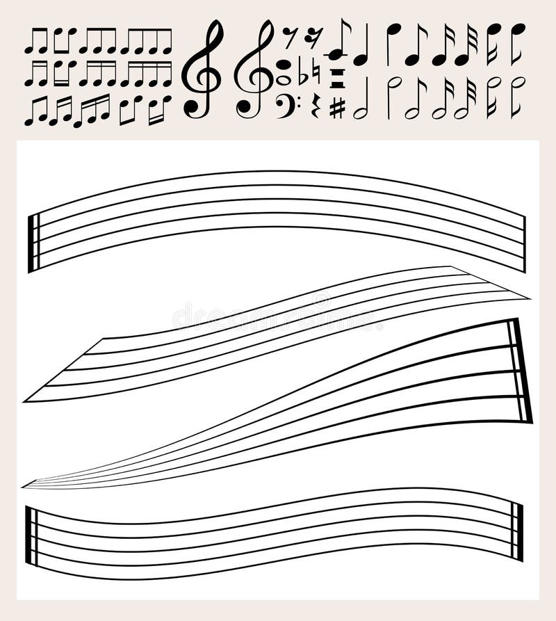 Music Notes and Scale Template Stock Vector - Illustration of ...