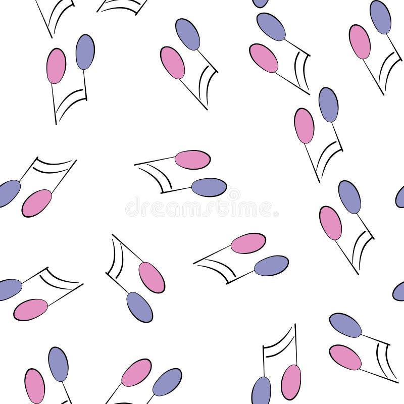 Music Notes are Scattered Over a White Background Stock Vector ...