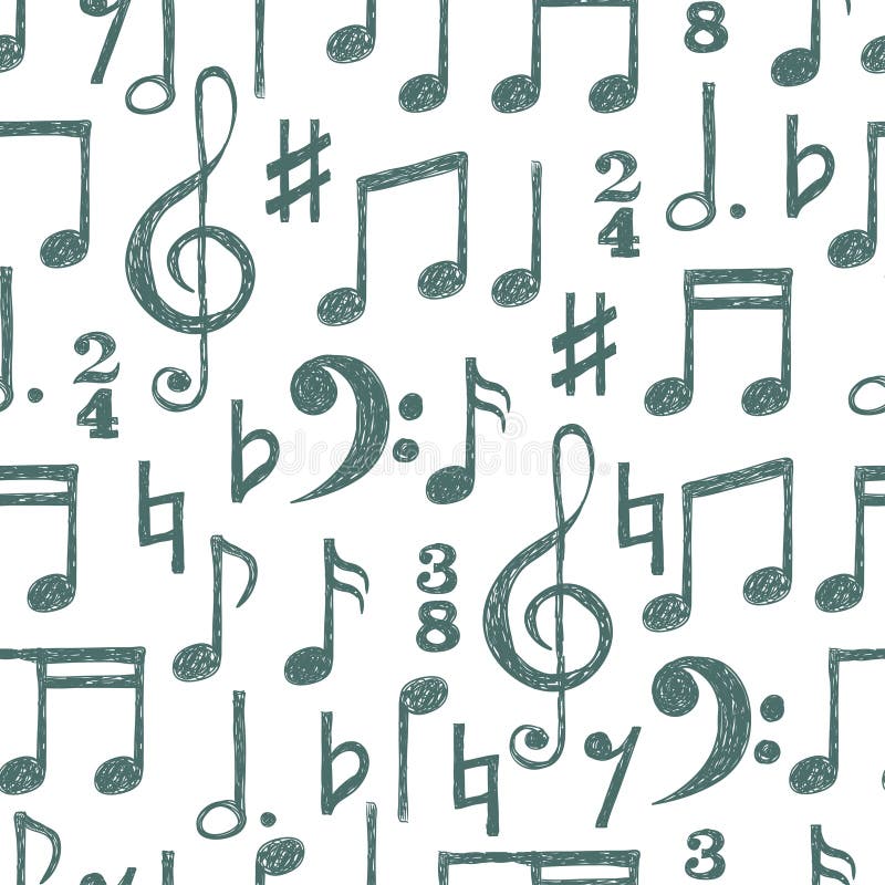 Music Notes Seamless Pattern Stock Vector - Illustration of wallpaper ...