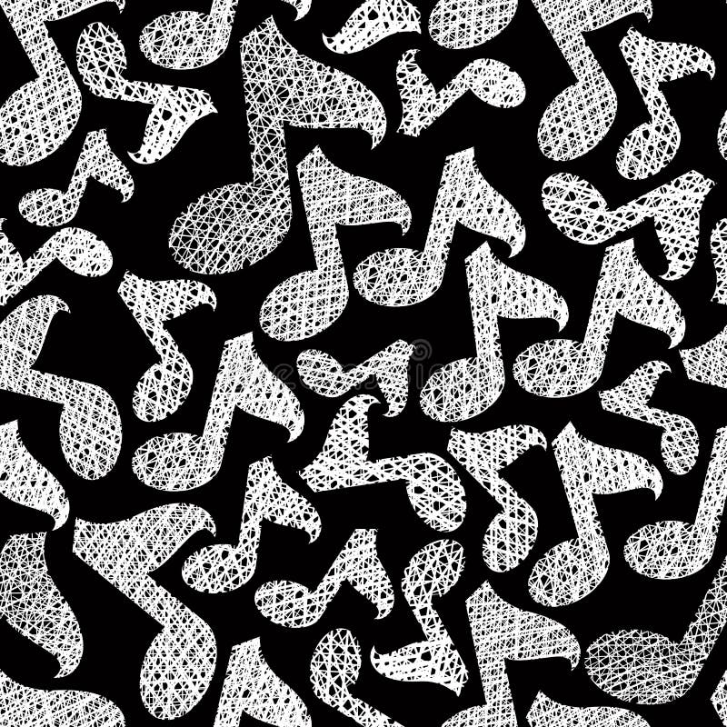 Music Notes Seamless Pattern, Musical Theme Repeating Vector Background ...