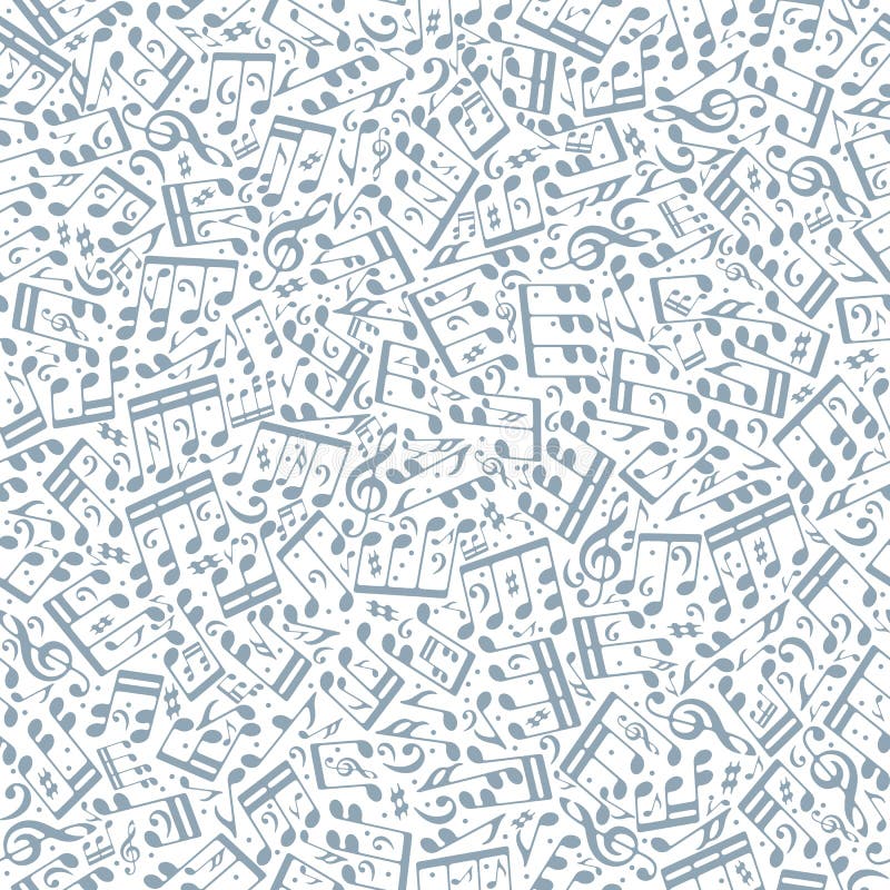 Music Notes Seamless Pattern. Stock Vector - Illustration of audio ...