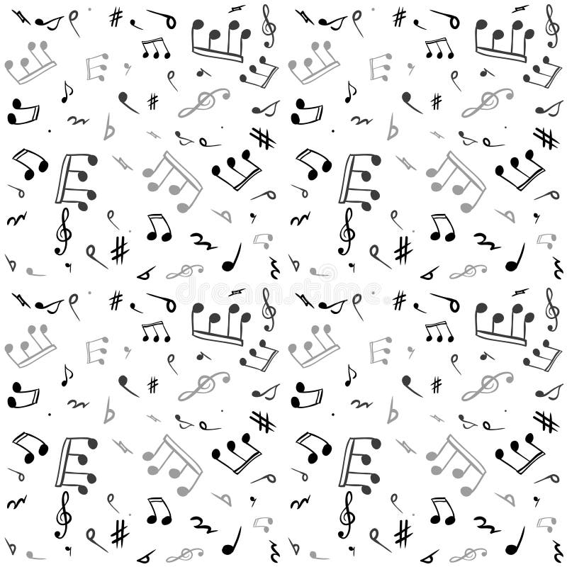 Music Notes - Seamless Vector Pattern. Stock Vector - Illustration of ...