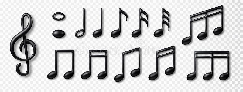 Music Notes Set 3d for Music Concept Design Isolated on White ...