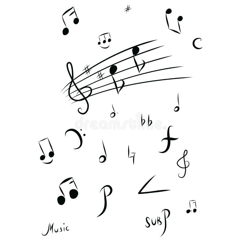 Music Notes And Shadow.Abstract Musical Background. Vector Illustration ...