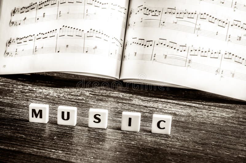 Music Notes Sheet and Letters Music Stock Image - Image of keyboard ...