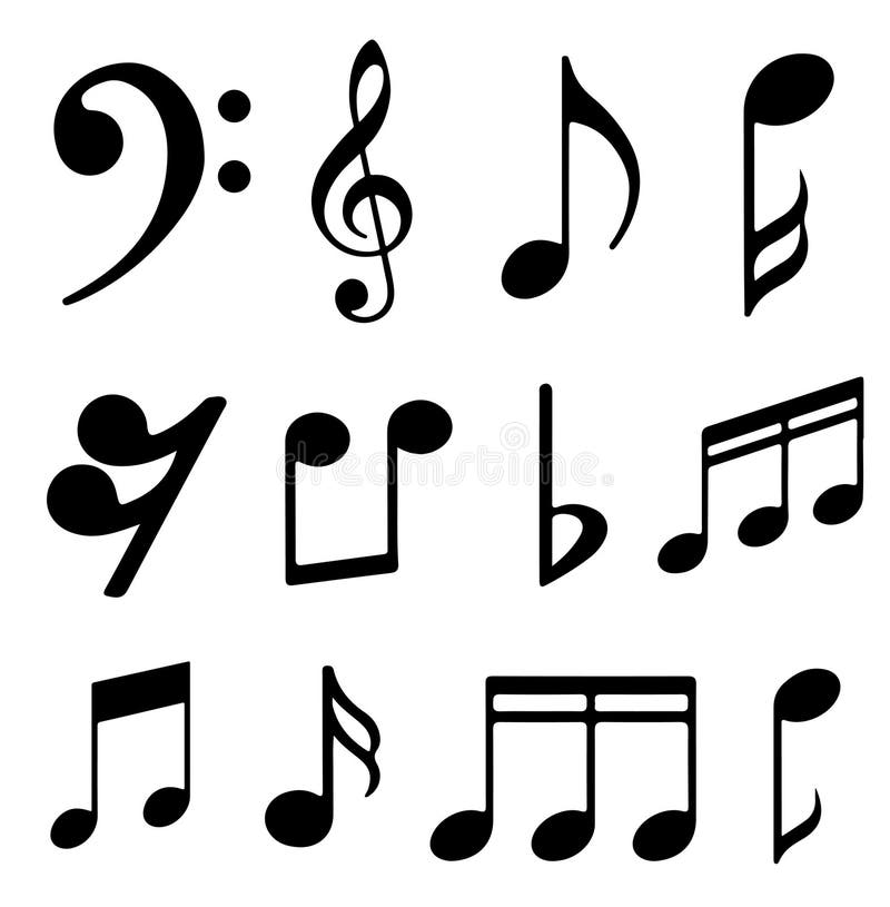 Music Notes Silhouette Pack Stock Vector - Illustration of symbol, note ...