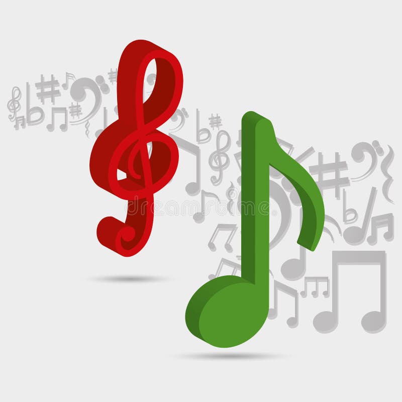 Music notes sound art stock vector. Illustration of green - 79884144