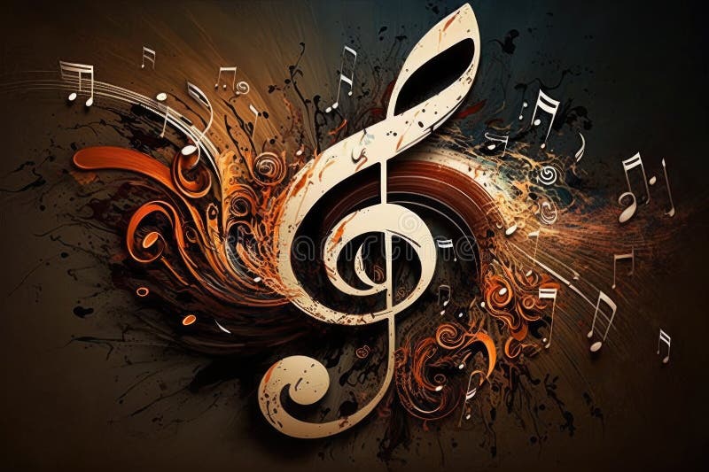 Music Notes in Swirl, Musical Design Element Generative AI Stock ...