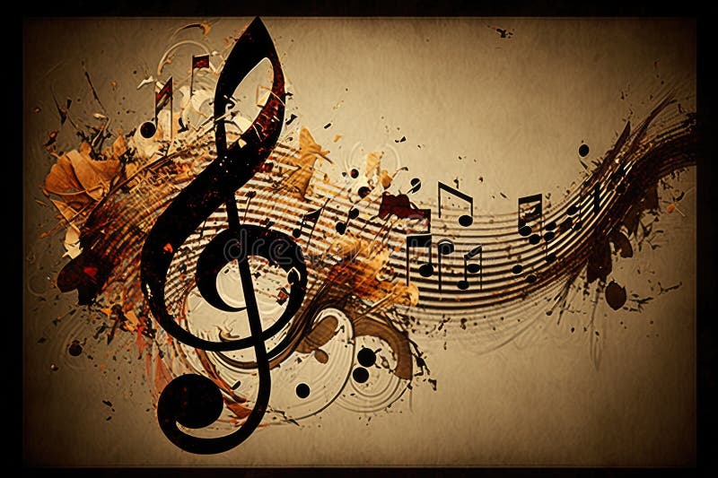 Music Notes in Swirl, Musical Design Element Generative AI Stock ...