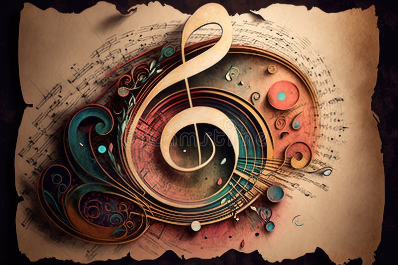 Music Notes in Swirl, Musical Design Element Generative AI Stock ... Music Notes in Swirl, Musical Design Element Generative AI Stock ...