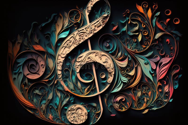 Music Notes in Swirl, Musical Design Element Generative AI Stock ... Music Notes in Swirl, Musical Design Element Generative AI Stock ...