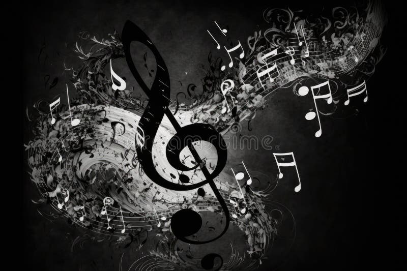 Music Notes in Swirl, Musical Design Element Generative AI Stock ... Music Notes in Swirl, Musical Design Element Generative AI Stock ...