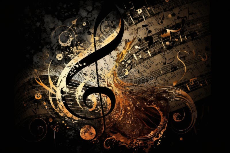 Music Notes in Swirl, Musical Design Element Generative AI Stock ... Music Notes in Swirl, Musical Design Element Generative AI Stock ...