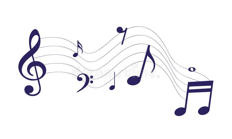 Music Notes with Swirls, Musical Background, Vector Illustration.Music ...
