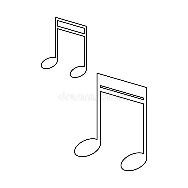 Music Notes Symbol Black and White Stock Vector - Illustration of ...
