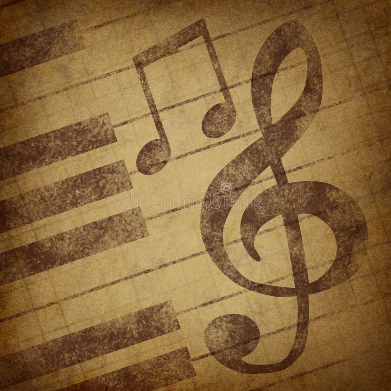 Music Notes Symbol Grunge Vintage Stock Illustration - Illustration of ...
