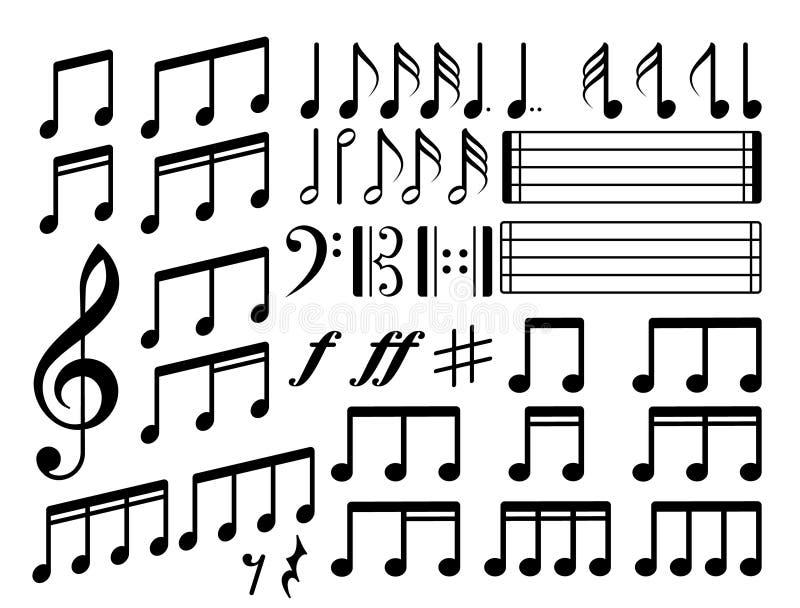 Music Notes and Symbols Set. Vector Illustration. Stock Vector ...