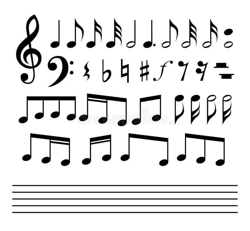 Music Notes and Symbols. Music Notes, Stave and Symbols Collection ...