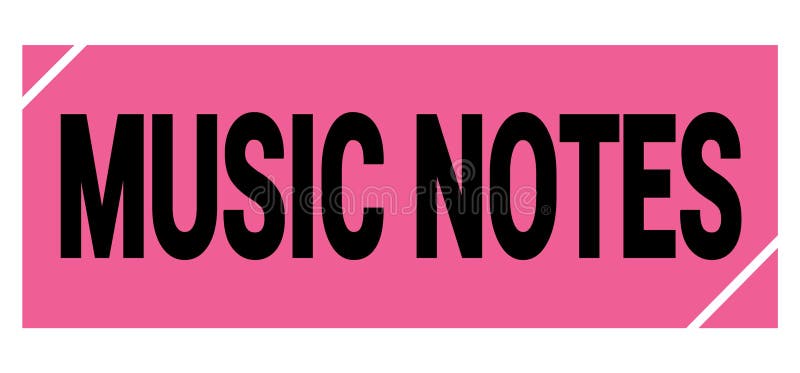 MUSIC NOTES Text on Pink-black Round Stamp Sign Stock Illustration ...