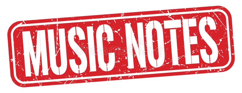 MUSIC NOTES Text Written on Red Stamp Sign Stock Illustration ...