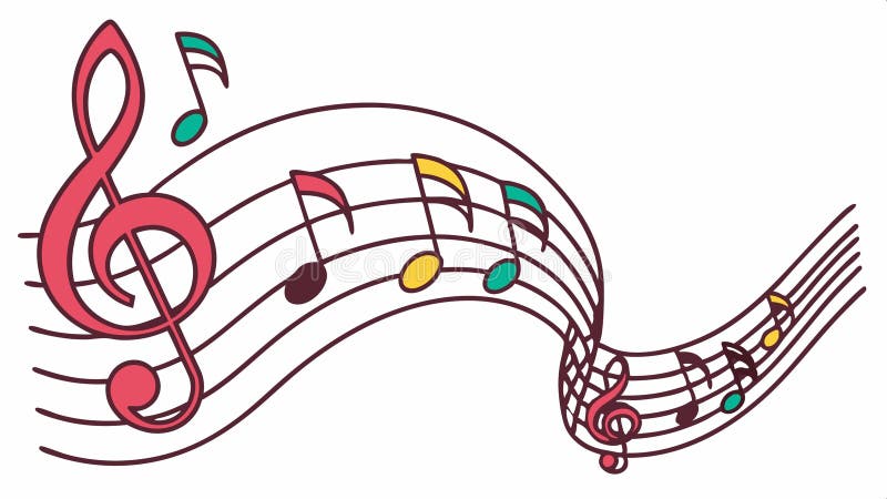 Music Notes with Treble Clef, Musical Notation and Melody Vector Design ...