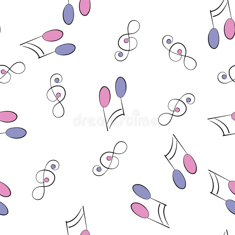 Music Notes and Treble Clef on a White Background Stock Vector ...