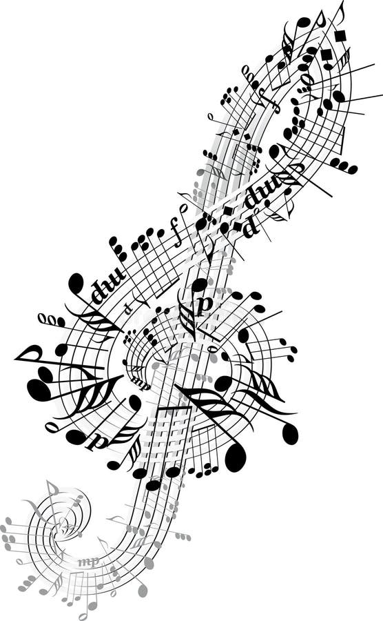Music notes dancing away stock illustration. Illustration of symbol ...