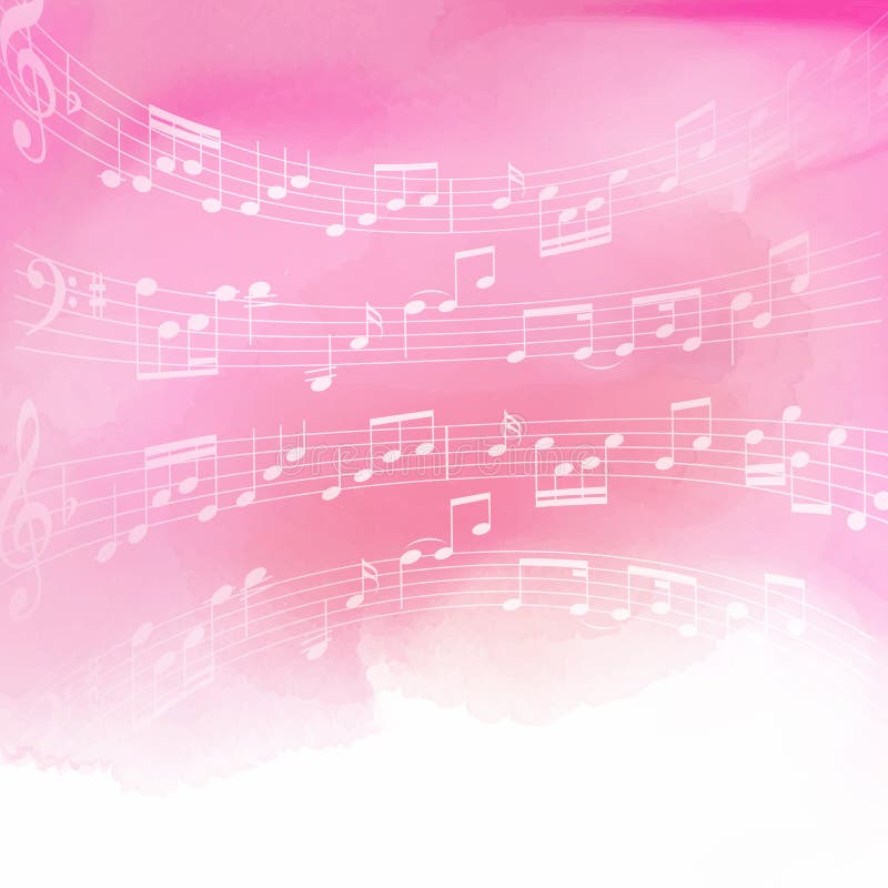 Music Notes on Watercolor Background Stock Vector - Illustration of ...