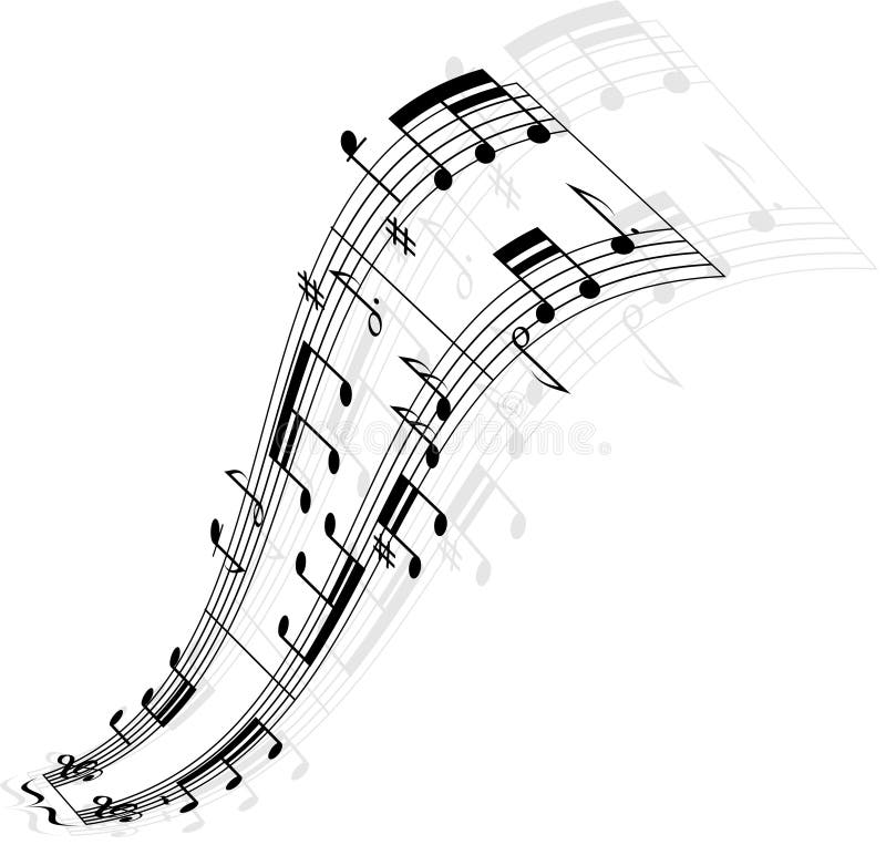 Music Notes Twisted into a Spiral Stock Vector - Illustration of arts ...