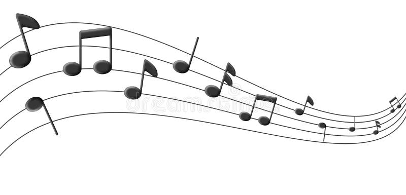 Music Notes Wave with 3d Volume Black Notes, Isolated Stock Vector ...