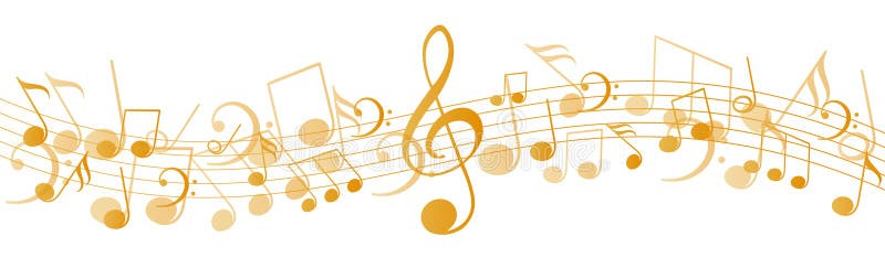 Music Notes Wave Isolated, Group Musical Notes Abstract Background ...