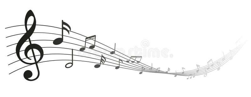 Music Notes Wave Isolated, Group Musical Notes Abstract Background ...